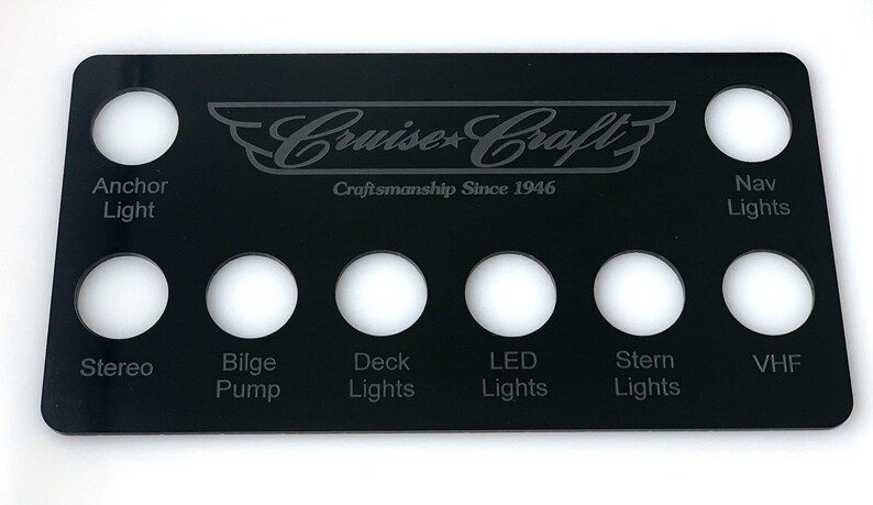 Custom Engraved Switch Dash Panel/ Boat/ Plane/ Car/ Equipment Black ...