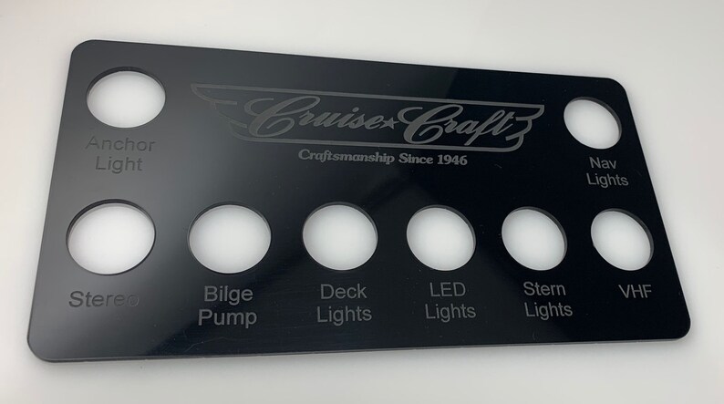 Custom Engraved Switch Dash Panel/ Boat/ Plane/ Car/ Equipment Black ...