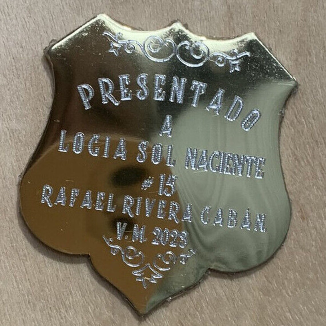 Personalised Deep Engraved Gold Shield Plate Adhesive Trophy, Any Icon ...