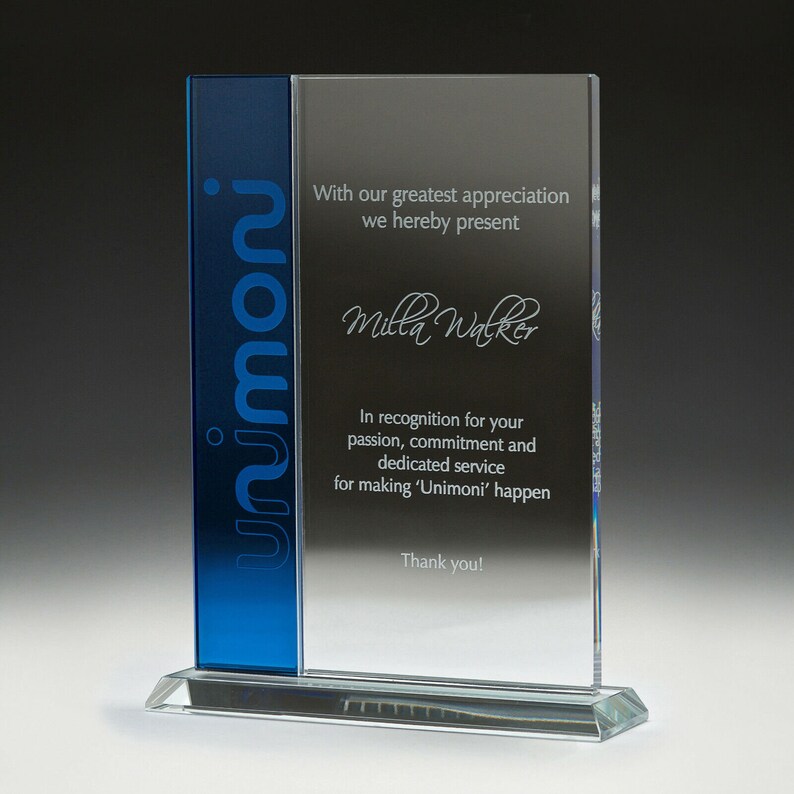 Corporate Vision Glass Achievement Award Trophy Engraved - Etsy