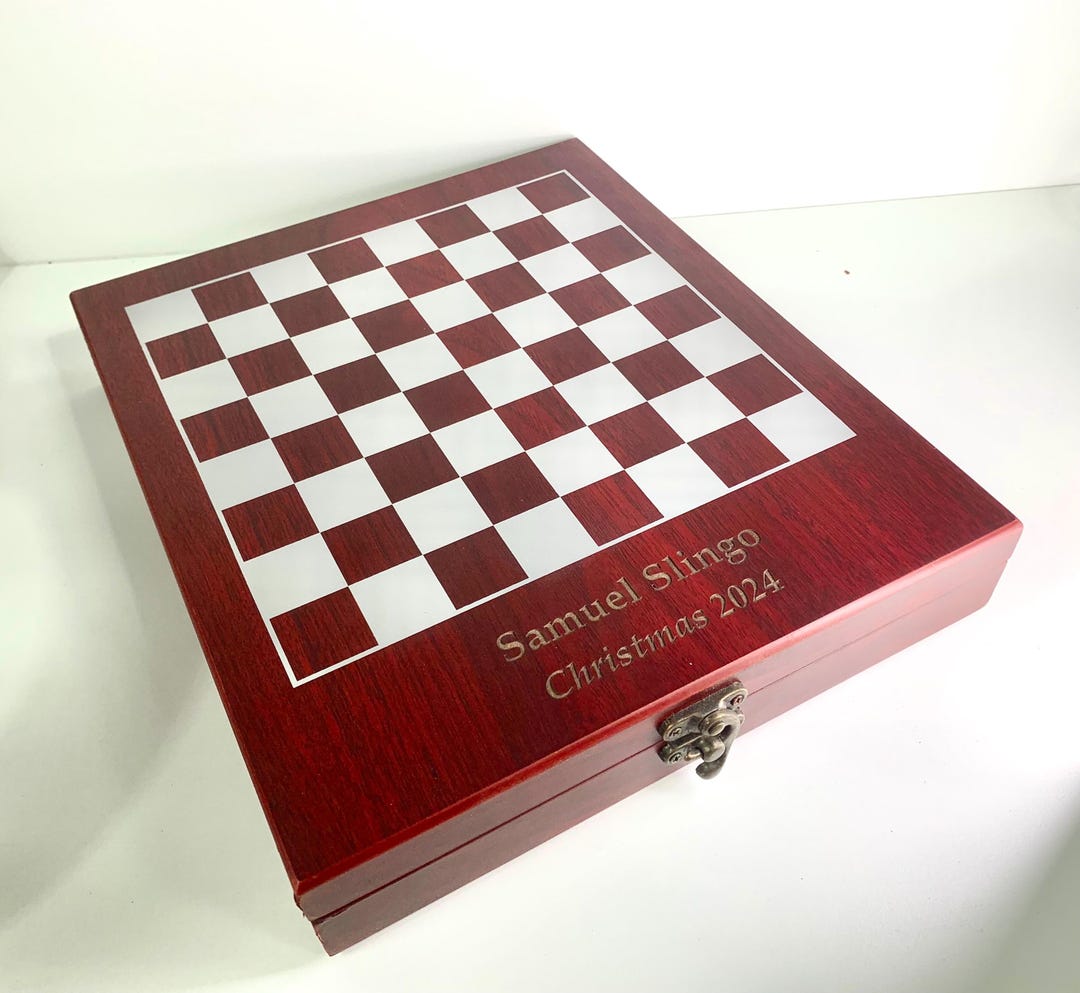 Personalised Engraved Chess Set Box Custom Gift - Etsy