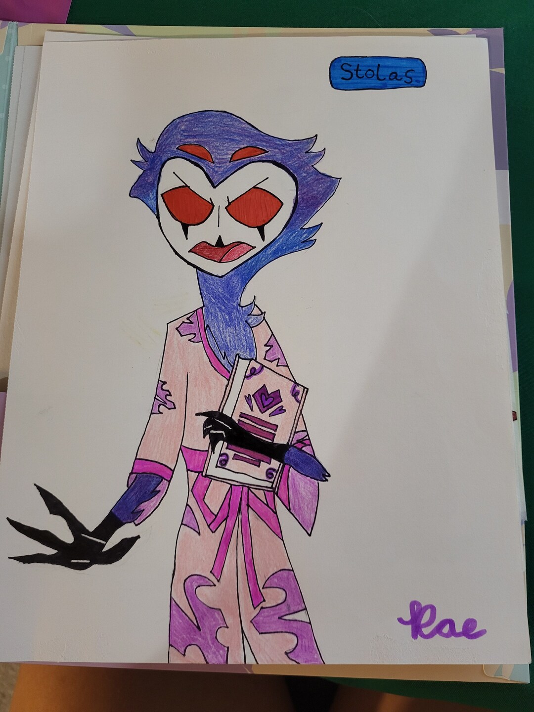 Stolas Helluva Boss Colored Pencil/marker Drawing - Etsy