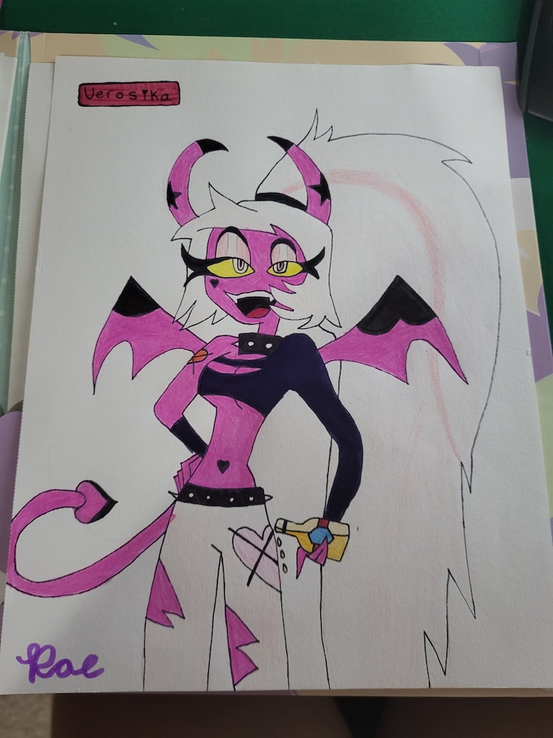 Verosika Helluva Boss Colored Pencil/marker Drawing - Etsy