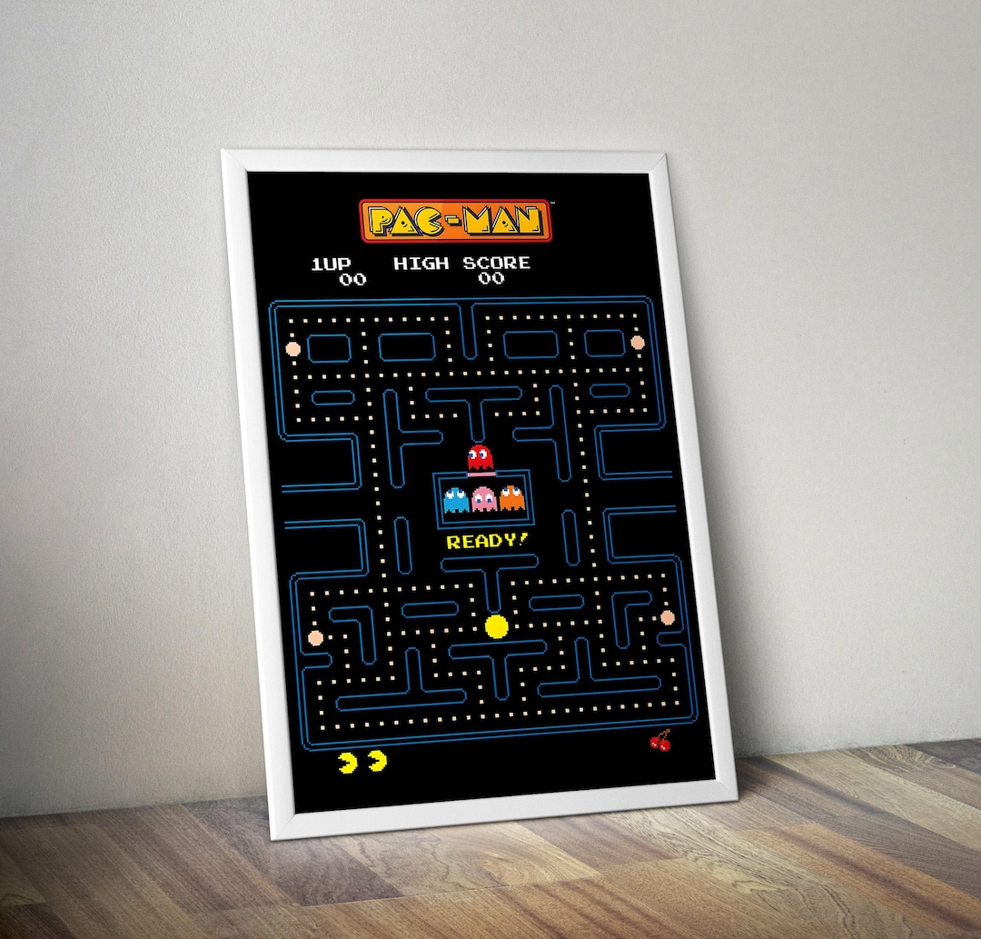 Pac-man Poster In-game Poster Gaming Poster Pac-man Prints Video Game ...