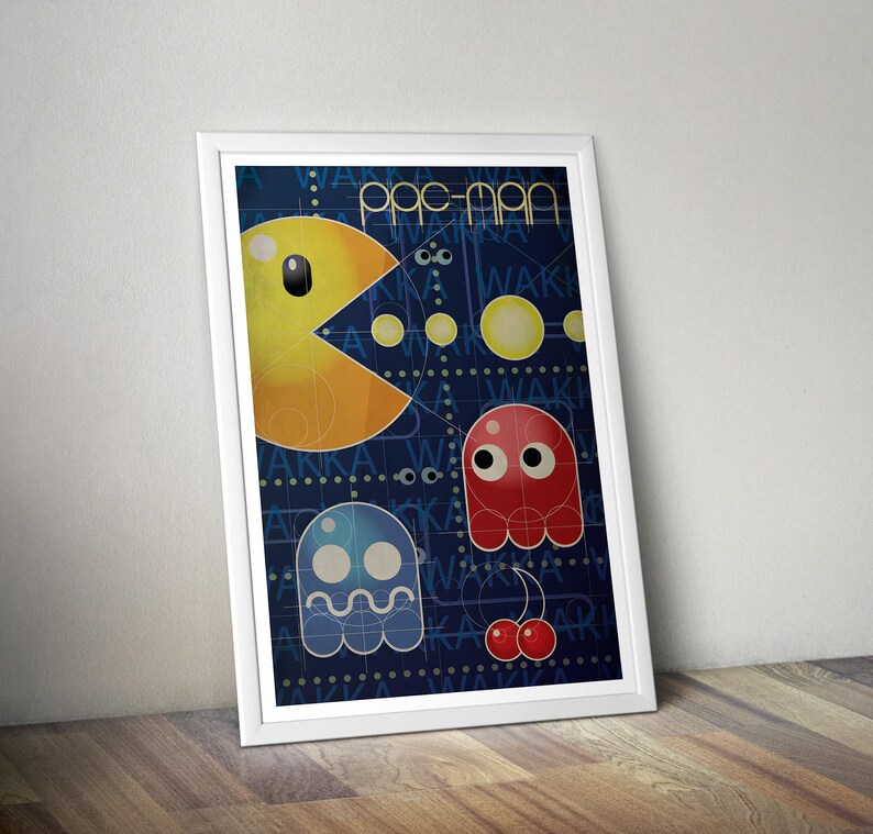 Pac-man Poster Gaming Poster Pac-man Prints Video Game Poster Gaming ...