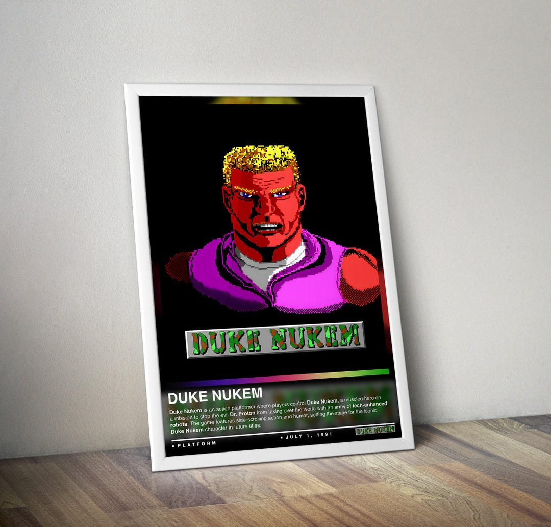 Duke Nukem Poster Print Duke Nukem Cover Gaming Poster 4 Colors Gaming ...