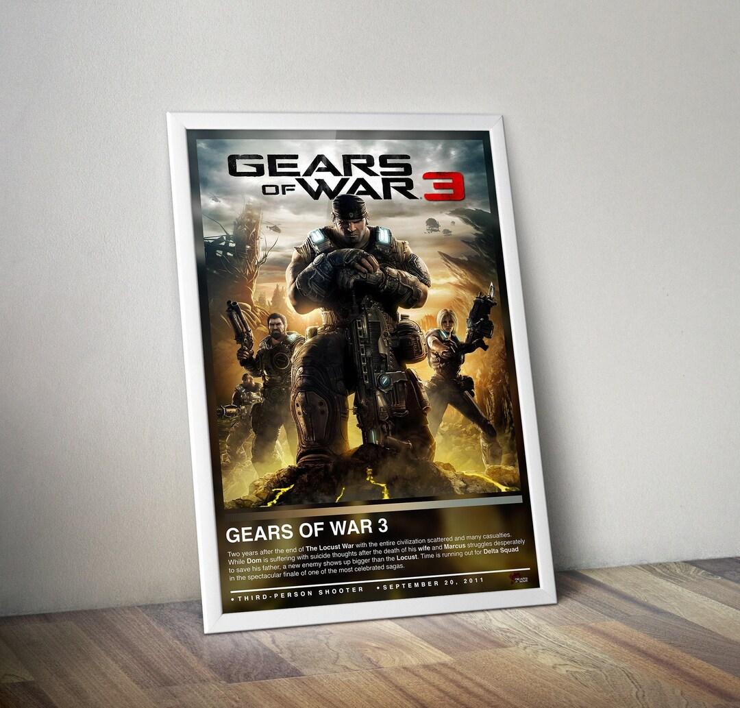 Gears of War 3 Poster Print Gears of War Cover Gaming Poster 4 Colors ...