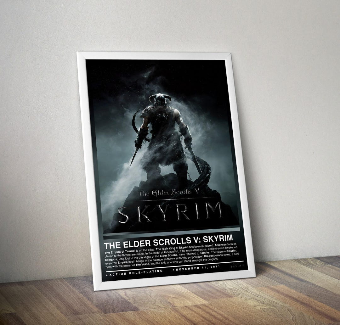 The Elder Scrolls 5 Skyrim Poster Skyrim Poster Gaming Poster 4 Colors ...