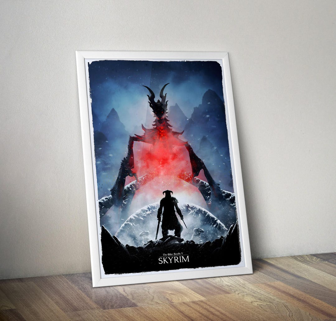 Skyrim Poster the Elder Scrolls V: Skyrim Poster Skyrim Print Dovahkiin ...