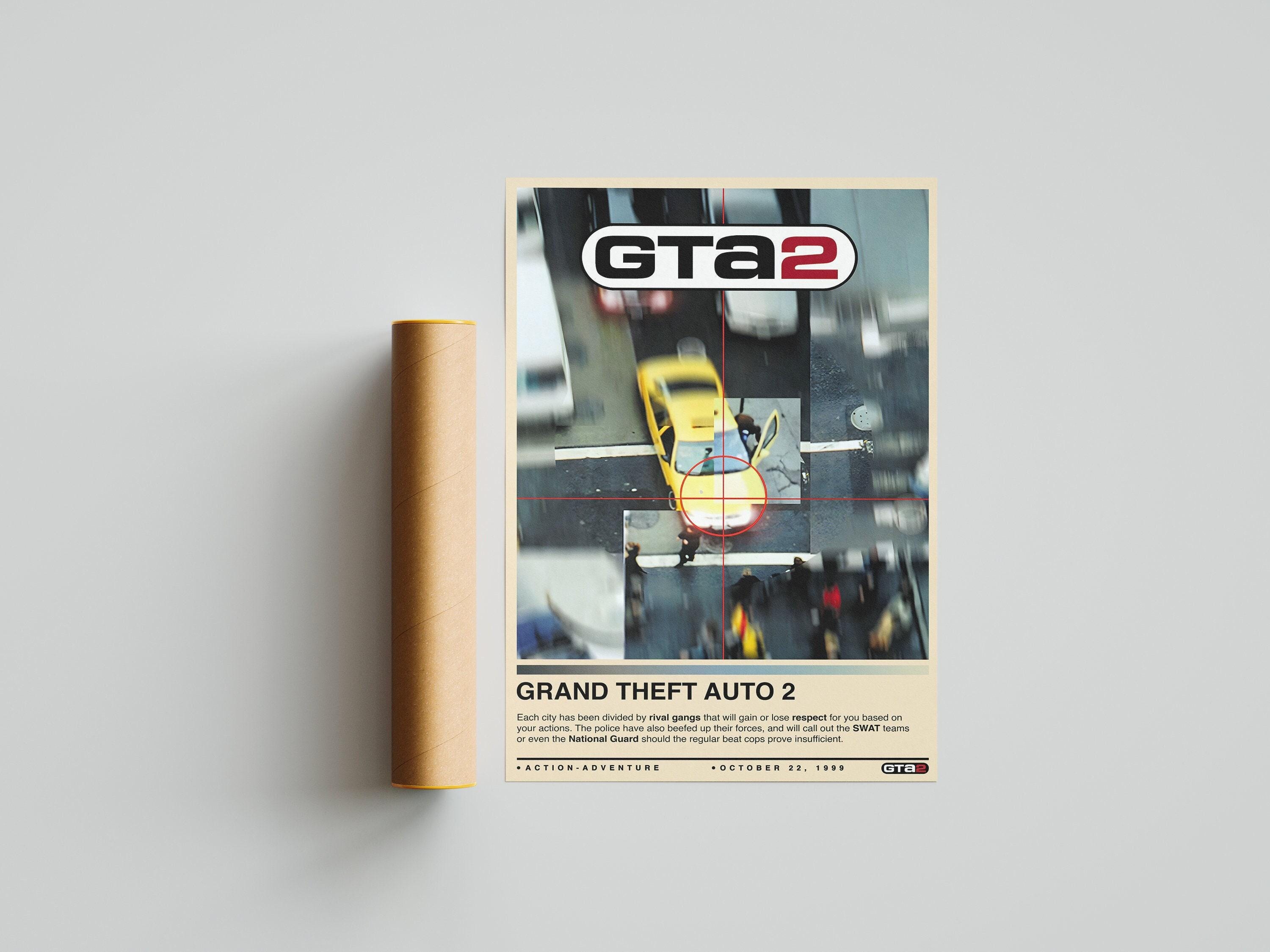 Grand Theft Auto 2 Poster Print GTA Poster Gaming Poster 4 Colors ...