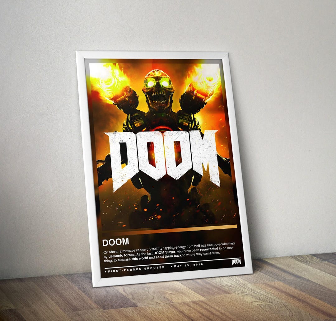Doom Poster Print Doom Cover Gaming Poster 4 Colors Gaming Decor Video ...
