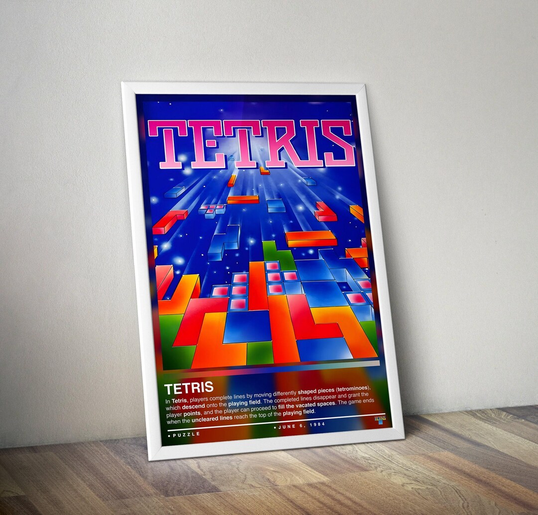 Tetris Poster Print Tetris Decor Gaming Poster 4 Colors Gaming Decor ...