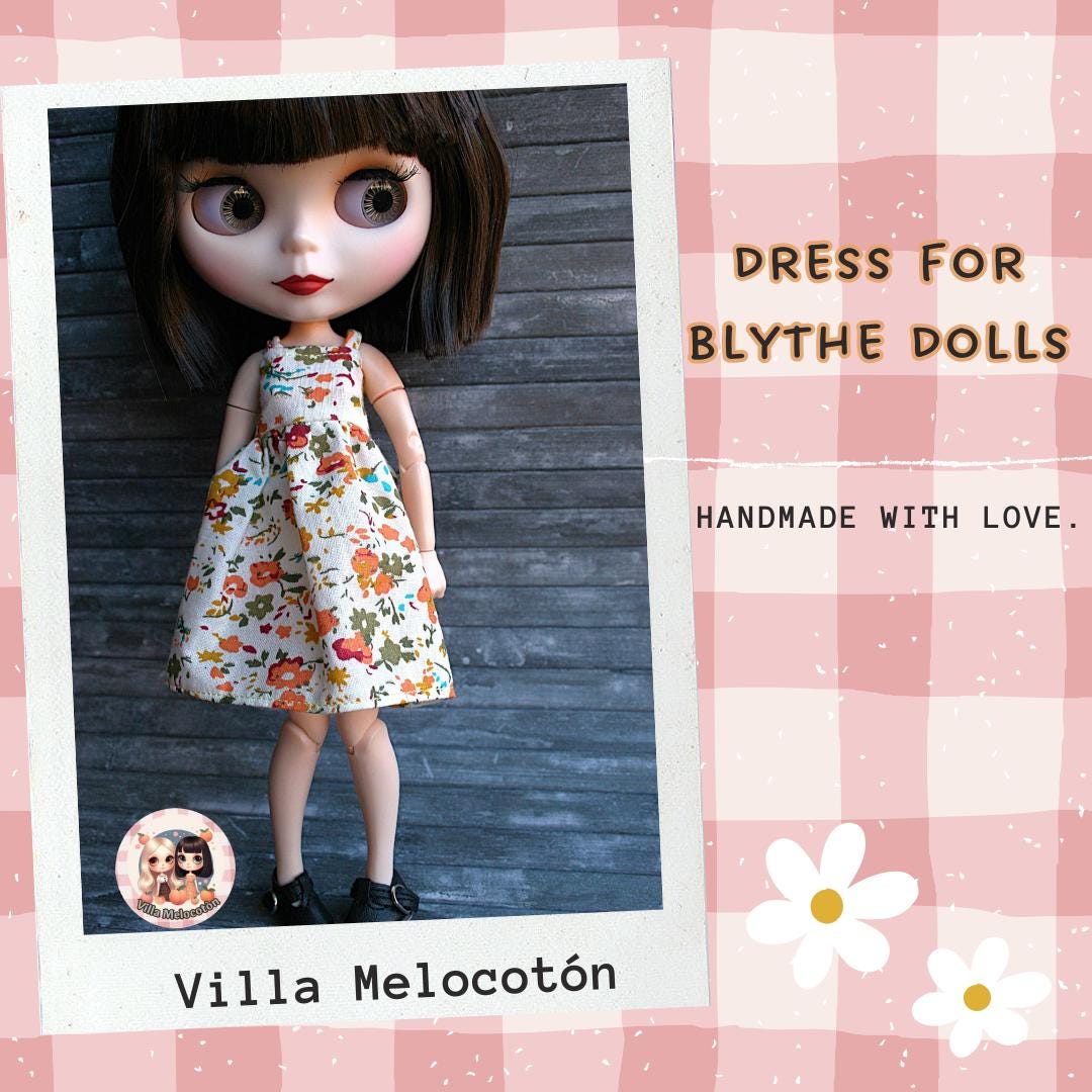 Blythe One Piece Set, Blythe Vintage Dress, Blythe Flower Dress, Neo ...