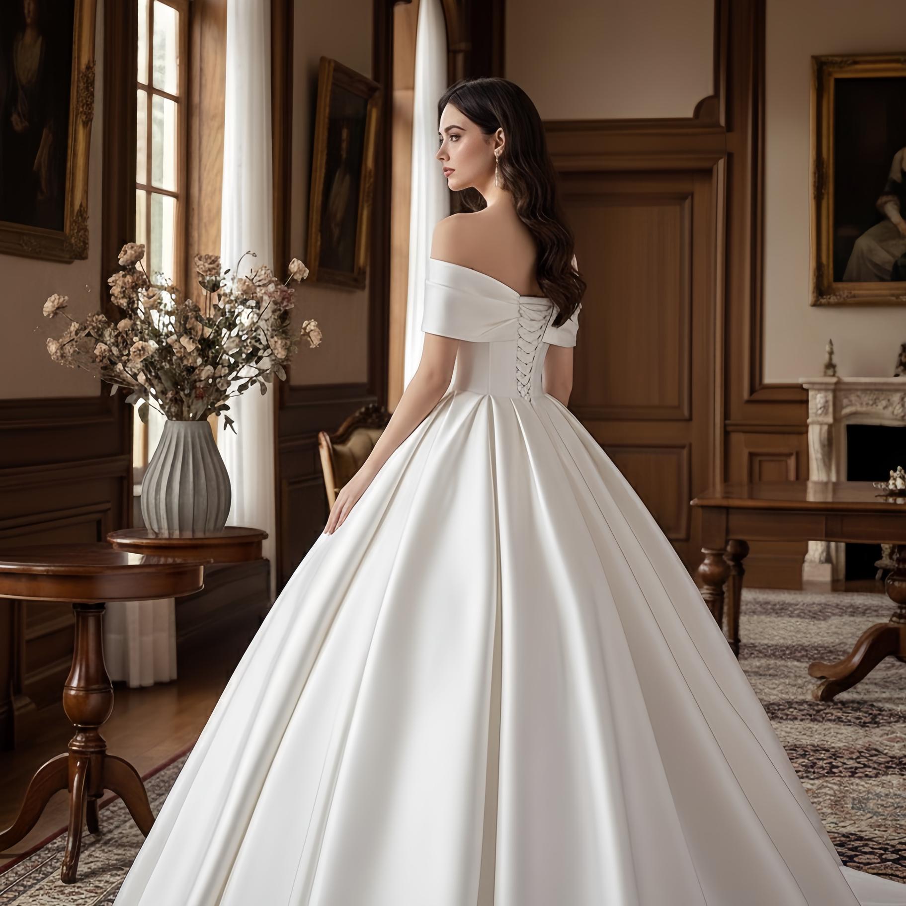 Elegant White Stain off Shouder Wedding Prom Dress,white Flower Dress ...