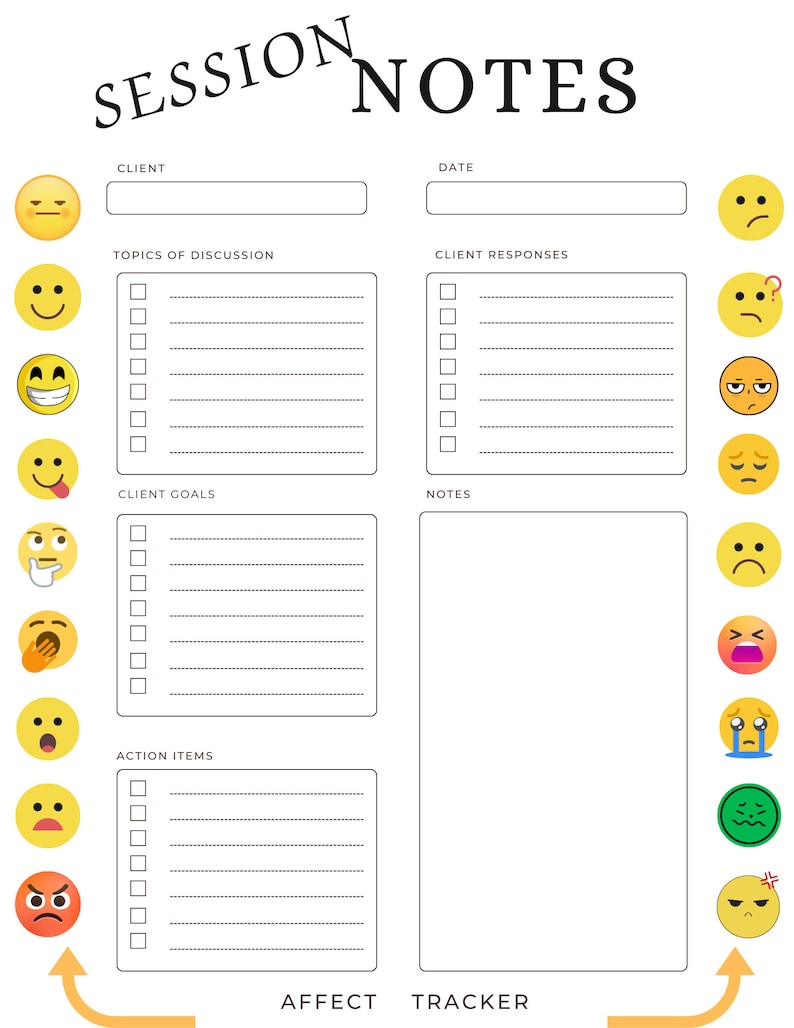 Therapy Session Notes Printable Bundle - Etsy