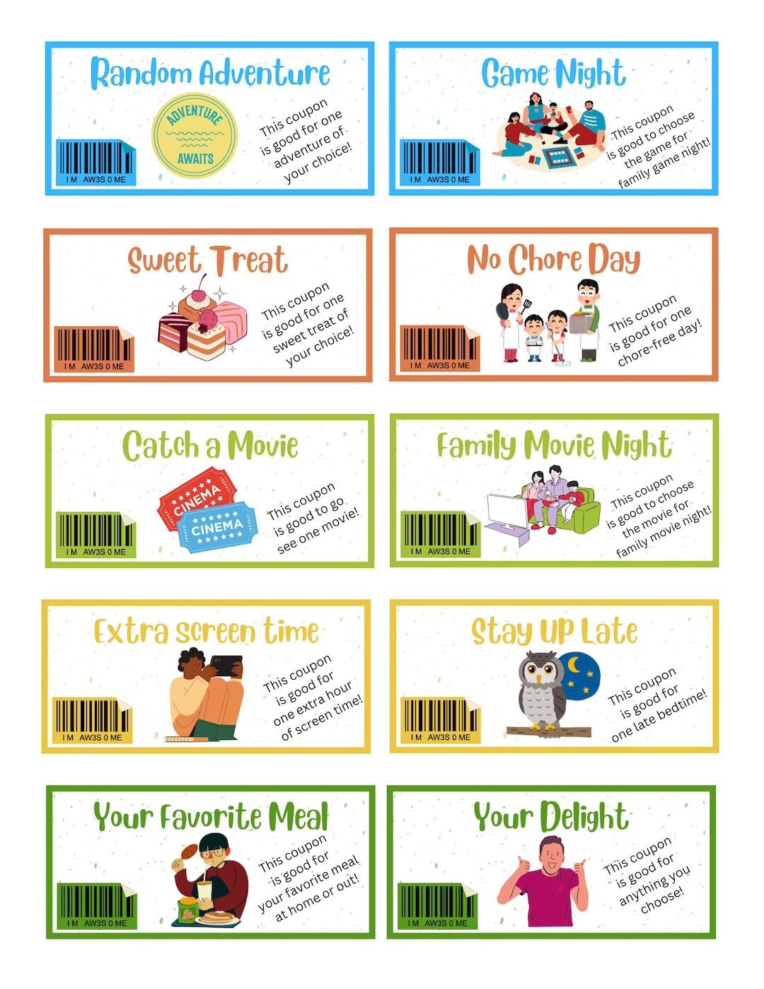 Kids Coupons, Kids Reward Coupons, Kids Gift Coupons, Coupons for Kids ...