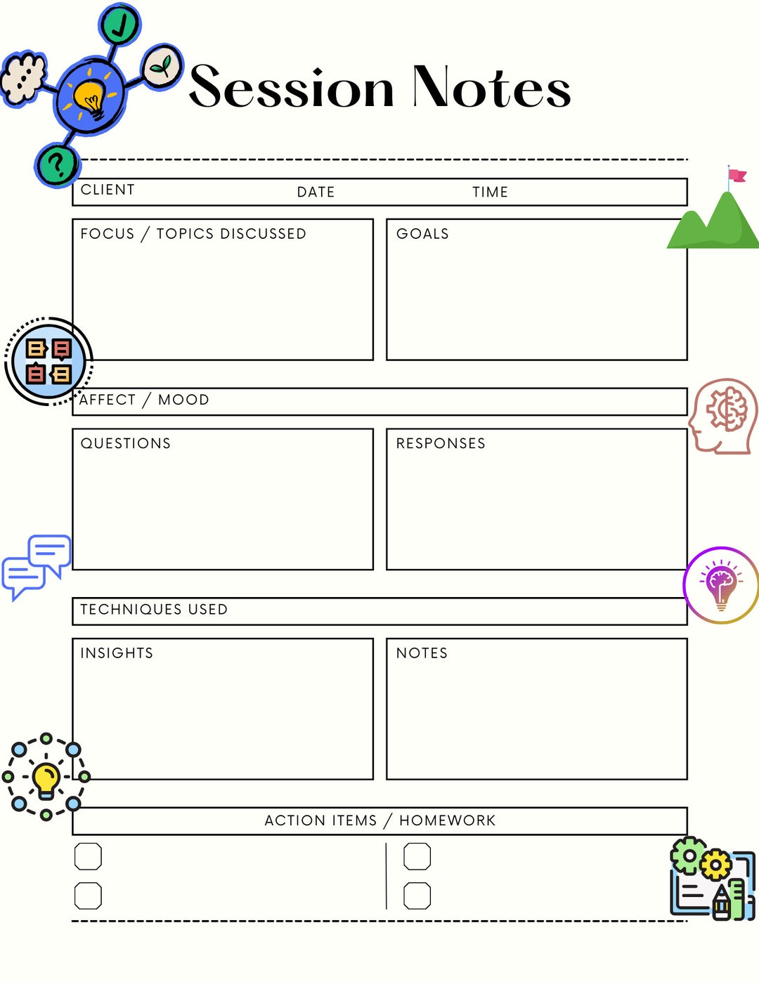 Therapy Session Notes Printable Bundle - Etsy