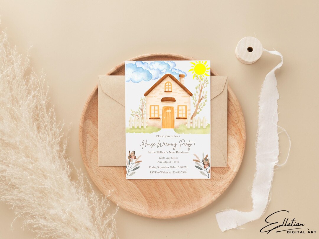 House Warming Invitation, House Warming Party Invite, Easily Editable ...