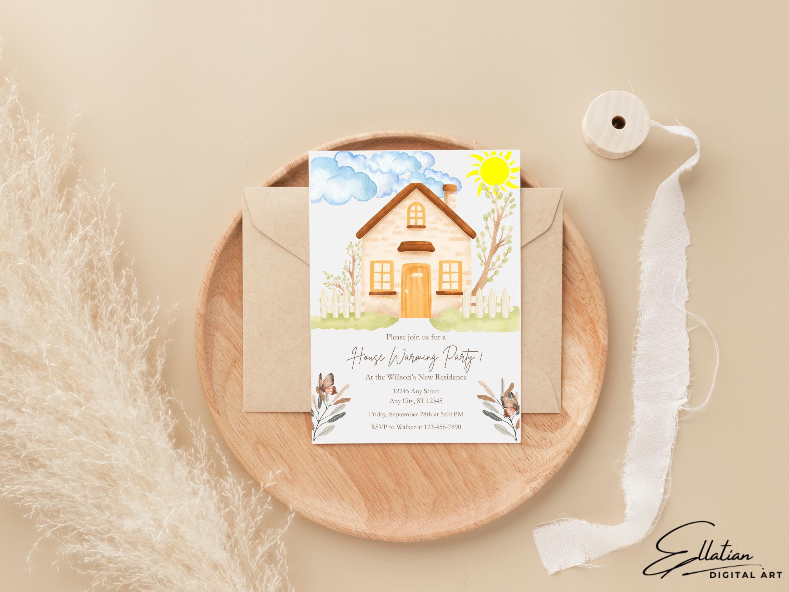 House Warming Invitation, House Warming Party Invite, Easily Editable ...
