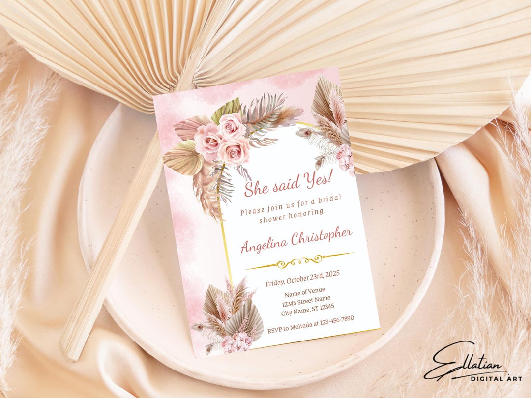 Arc Theme Bridal Shower Invitation, Floral Bridal Shower Invitation ...