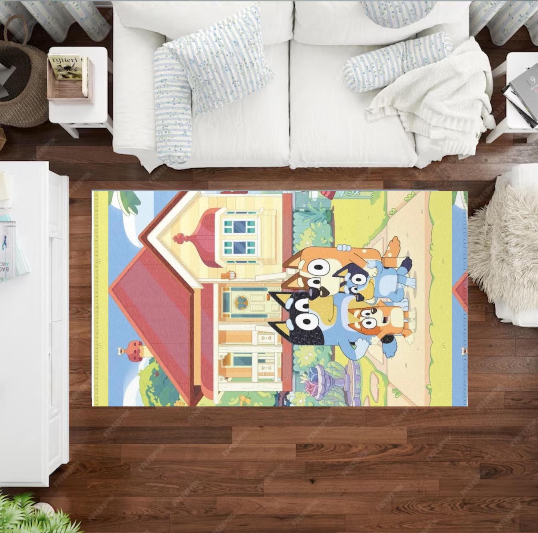 Custom Bluey Area Rugs Bluey Patterns Perfect Gift for Baby Bluey ...