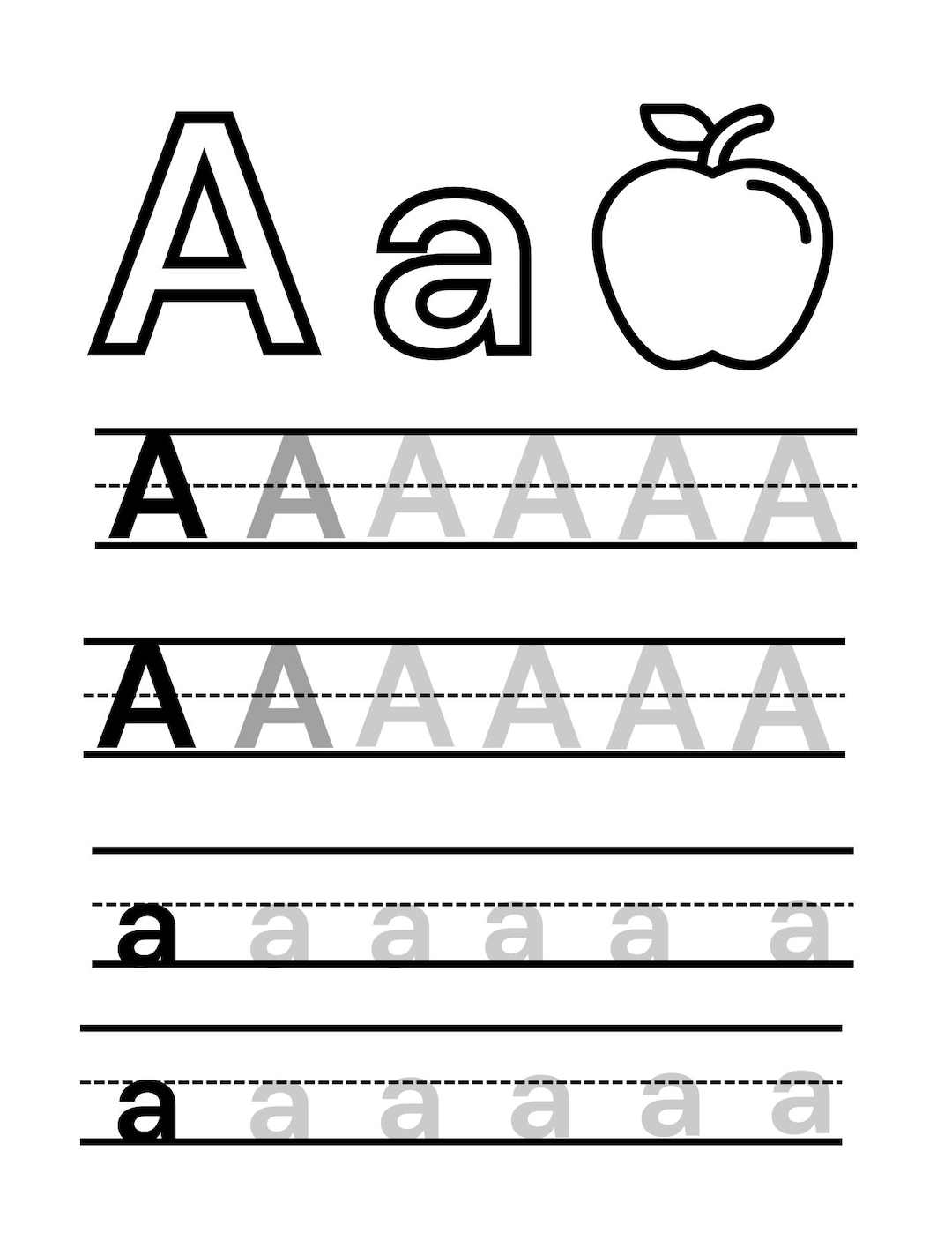 Printable Handwriting,learn to Write Letters, Educational Printable ...