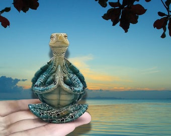 Zen Meditating Turtle Statue Calming Anti-anxiety Sea Turtle Decor for ...