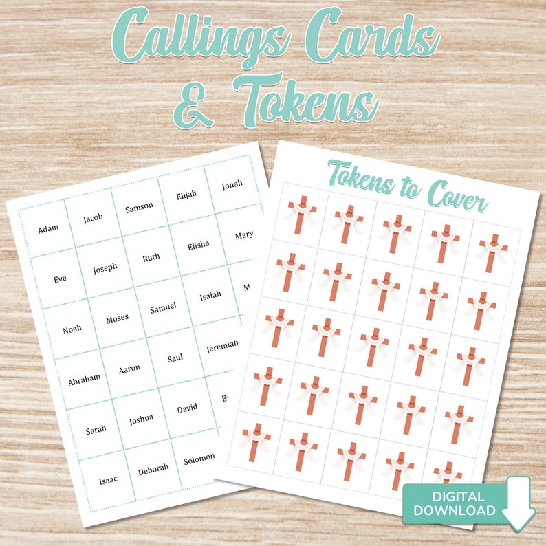 Bible Bingo Printable Game | 50 Cards With Bible Characters | Christian ...