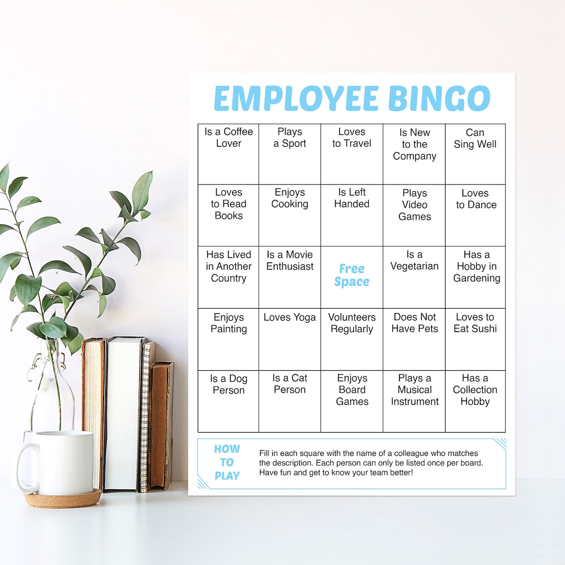 Interactive Employee and Co-worker Bingo Template Digital Icebreaker ...