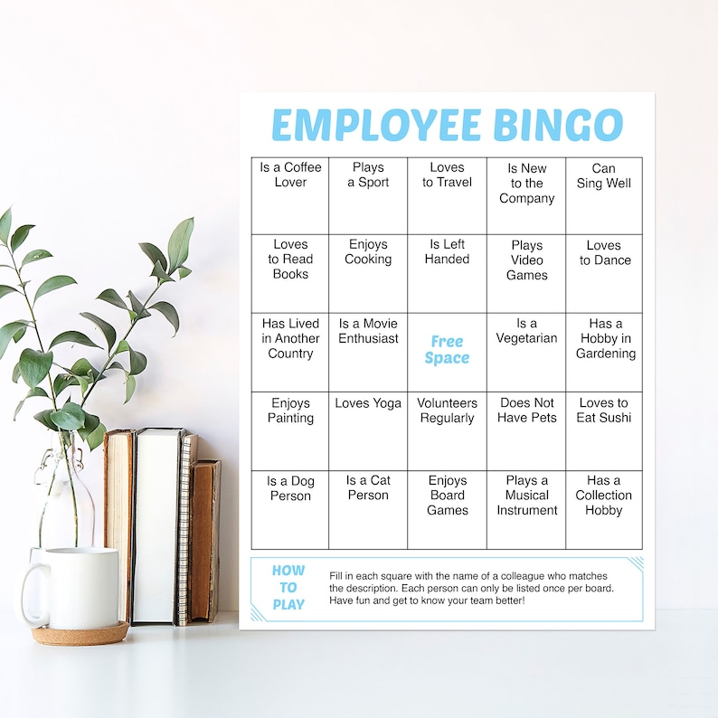 Employee Bingo and Coworker Bingo for Team Building Activities and ...