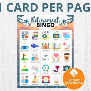 Retirement Bingo Cards for Fun Retirement Party Bingo Theme Retirement ...