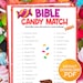 Bible Candy Match Game | Fun Bible Matching Game | Printable Bible Game ...