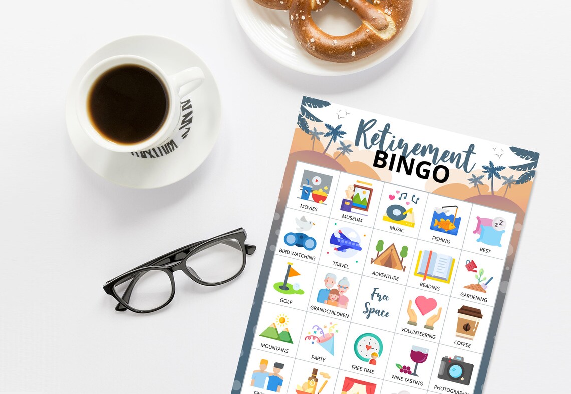Retirement Bingo Cards for Fun Retirement Party Bingo Theme Retirement ...
