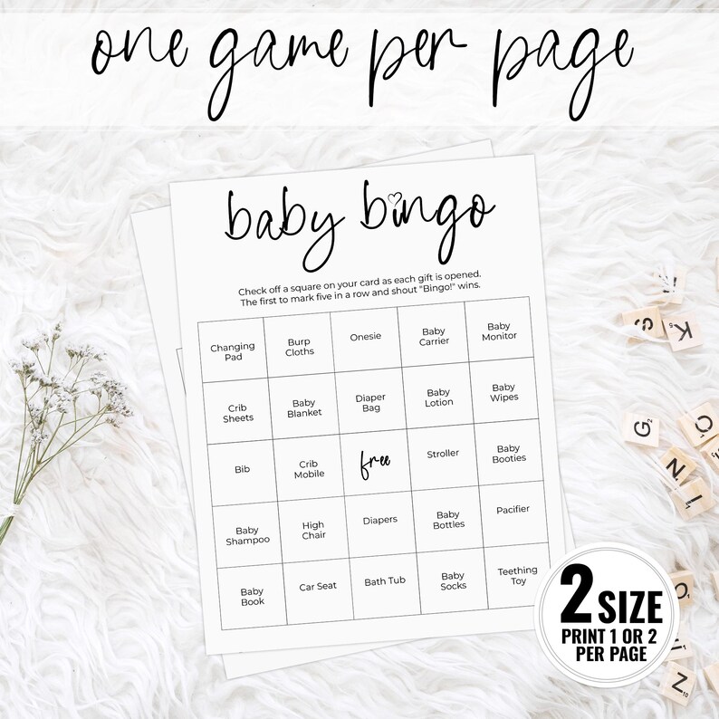 50 Baby Bingo Cards Printable Editable Blank Baby Bingo Template for ...