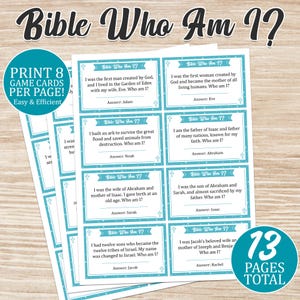 Who Am I Bible Game – 104 Printable Bible Trivia Cards for Adults, Kids ...