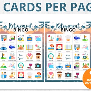Retirement Bingo Cards for Fun Retirement Party Bingo Theme Retirement ...