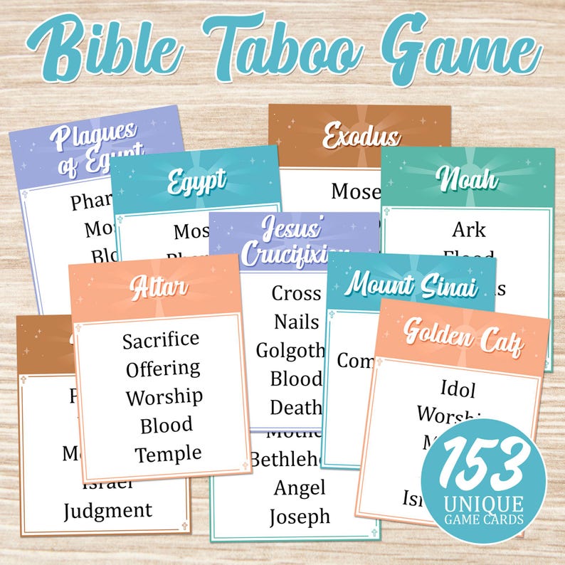 Bible Taboo Game: Fun Christian Kids Games Printable With Forbidden ...