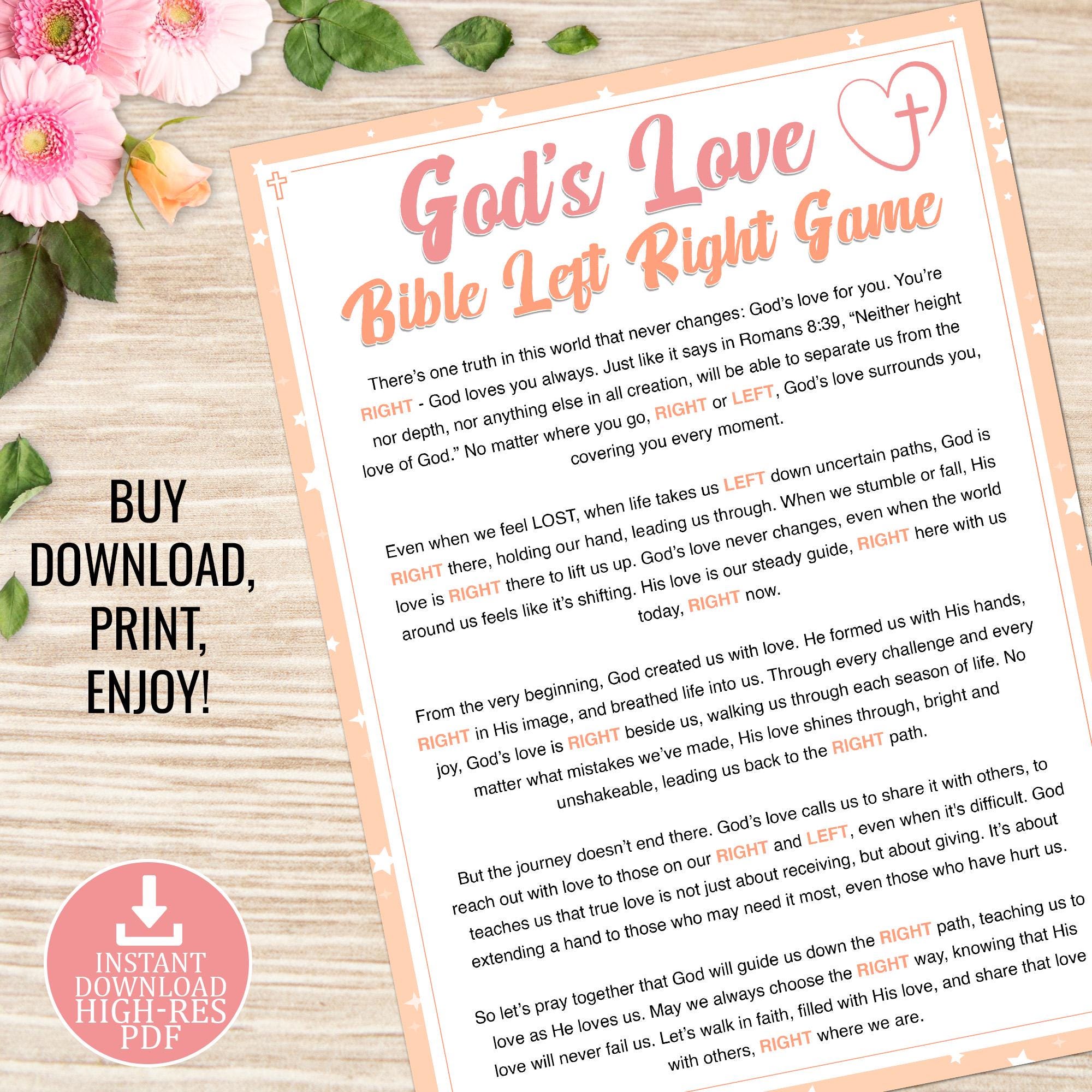 Left Right Bible Game Christian Left Right Game – A Fun and Faith ...