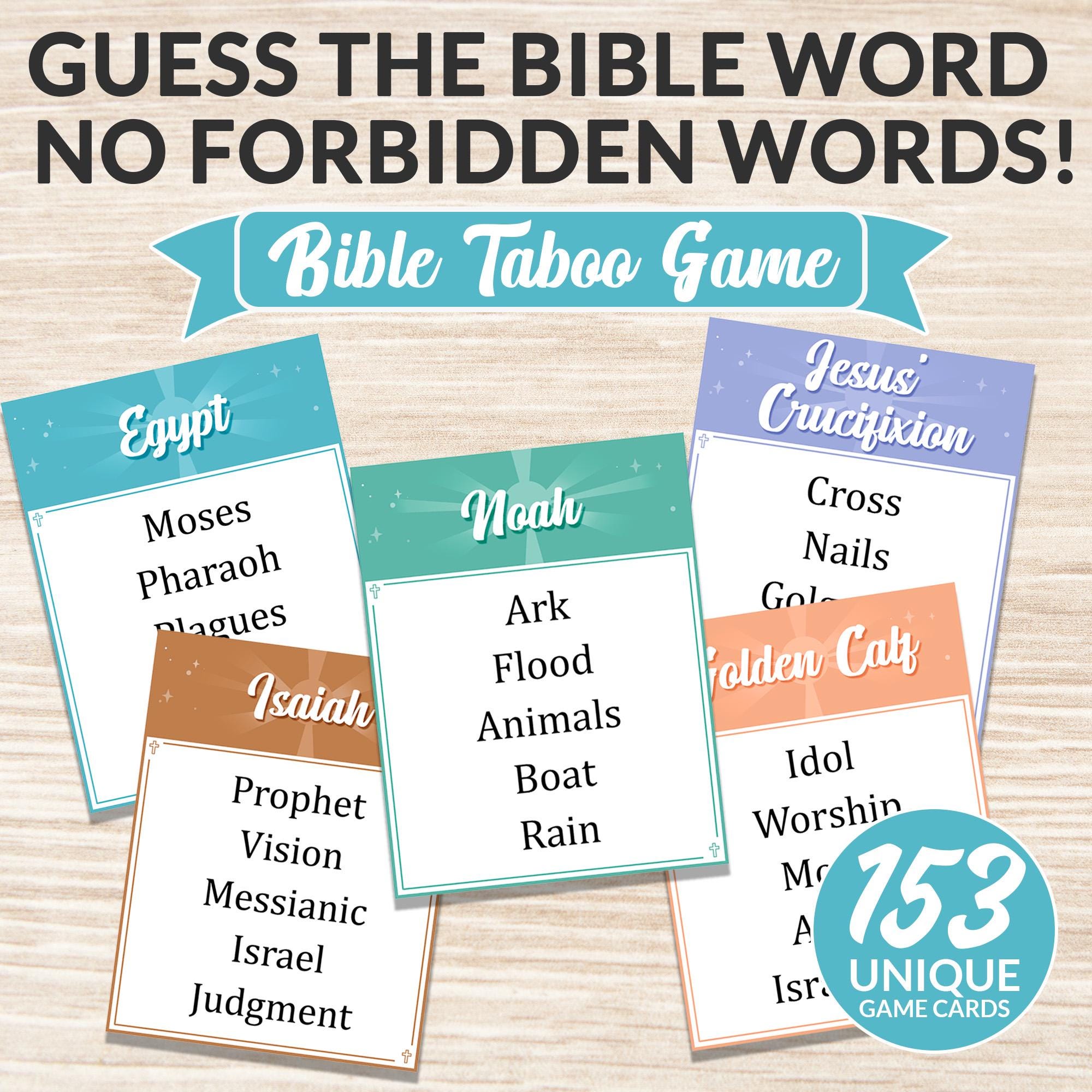 Bible Taboo Game: Fun Christian Kids Games Printable With Forbidden ...