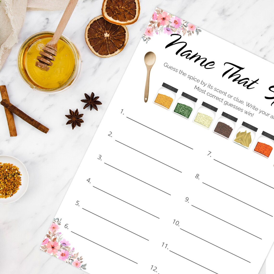 Guess the Spice Game - Printable Bridal Shower Fun | Name That Spice ...