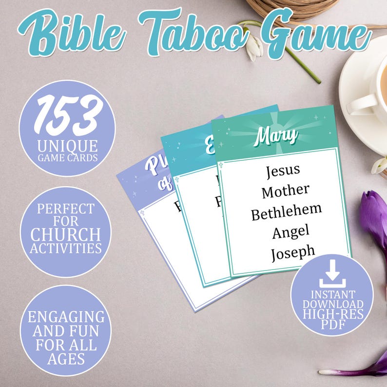 Bible Taboo Game: Fun Christian Kids Games Printable With Forbidden ...