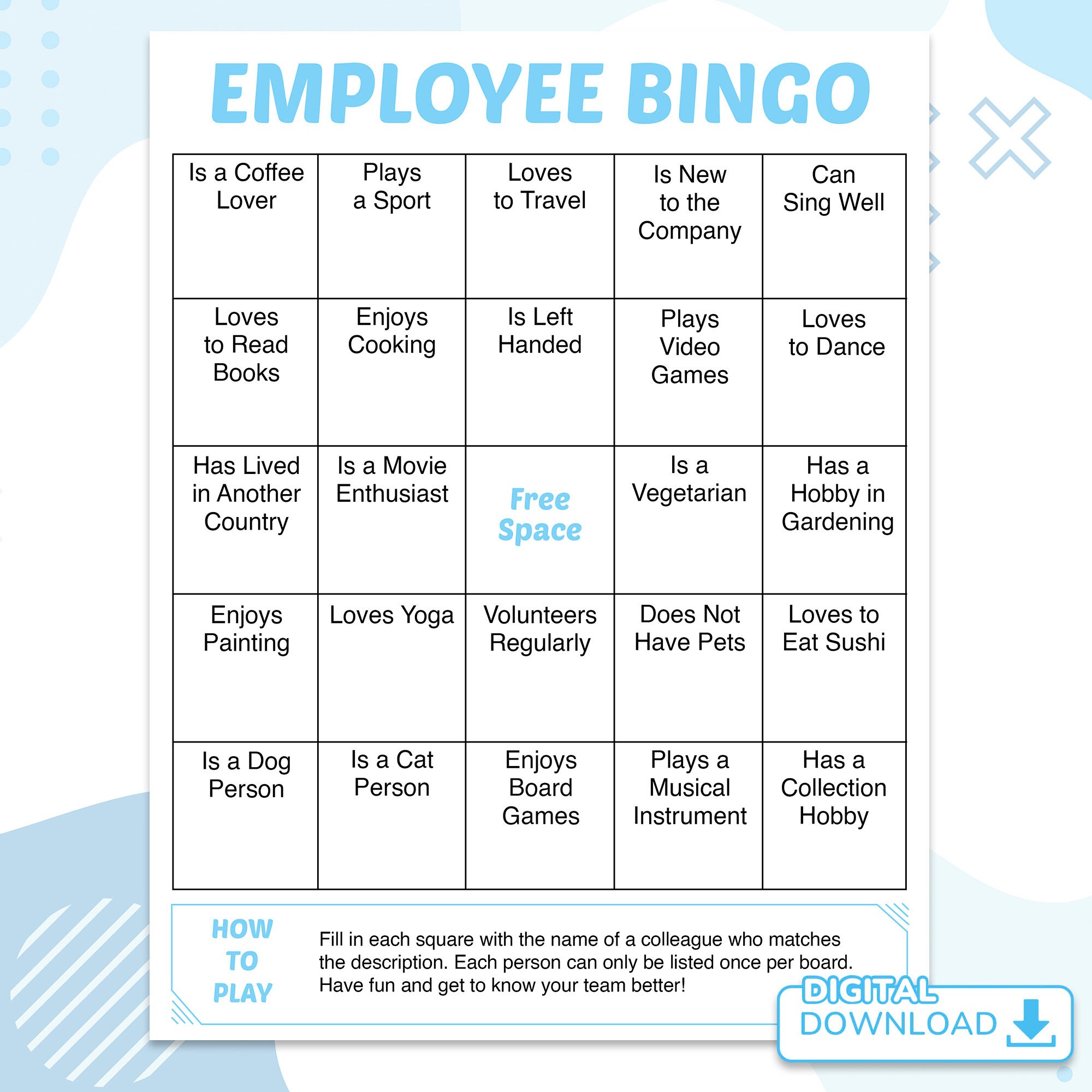 Interactive Team-building Bingo: Engage Employees and Co-workers With ...