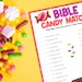 Bible Candy Match Game | Fun Bible Matching Game | Printable Bible Game ...