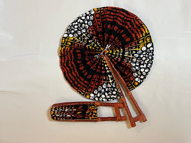 African Traditional Print Foldable Hand Fan + Matching Case - Etsy