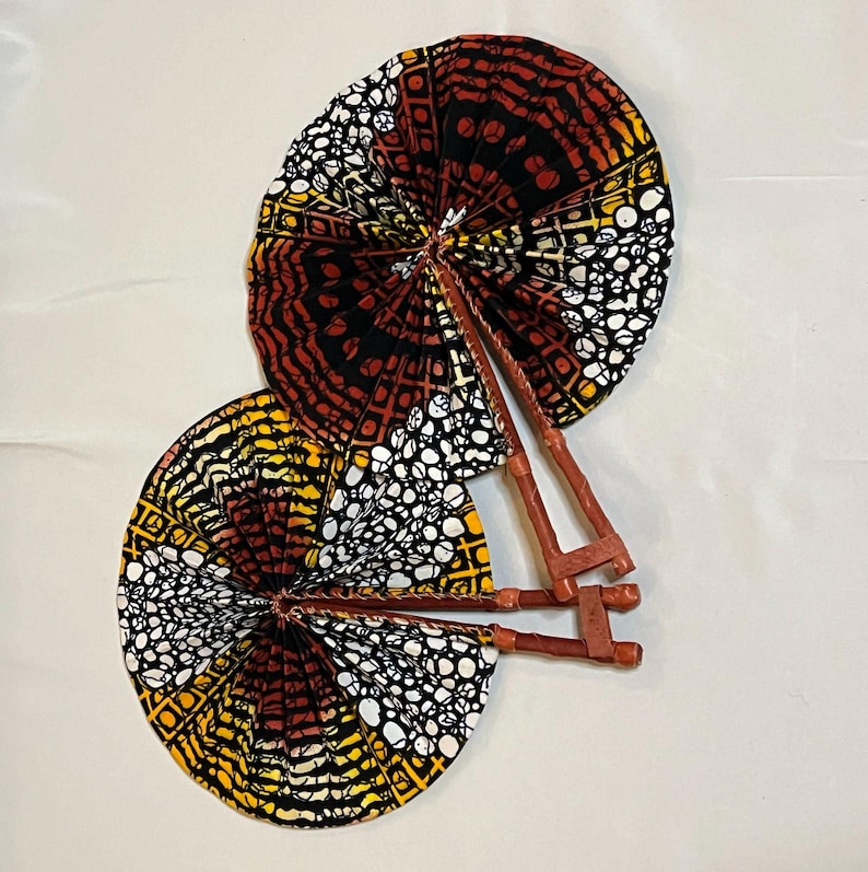 African Traditional Print Foldable Hand Fan + Matching Case - Etsy