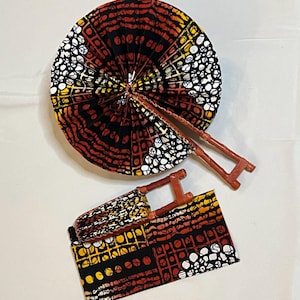 African Traditional Print Foldable Hand Fan + Matching Case - Etsy