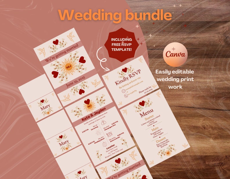 Unique Wedding Bundle 1 FREE TEMPLATE Love Spirit Instant Download ...