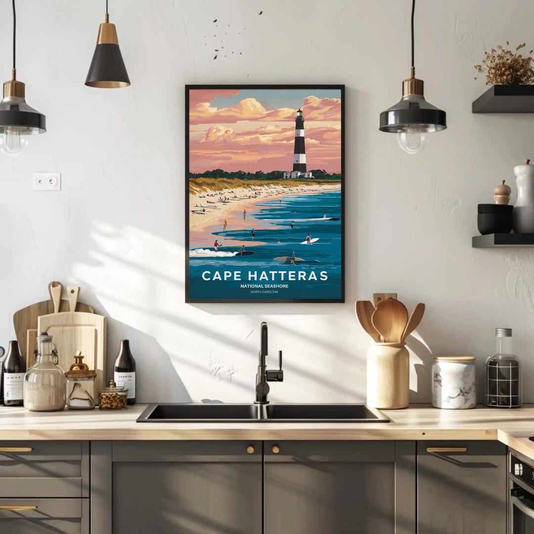 Cape Hatteras National Seashore Travel Poster – Premium Matte Wall Art ...