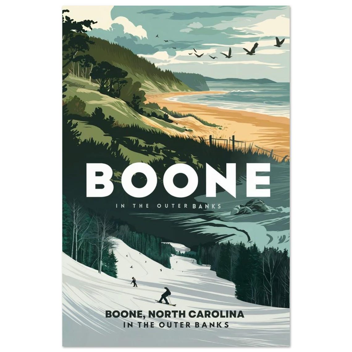 Boone, North Carolina Aluminum Travel Poster – Premium Wall Art - Etsy