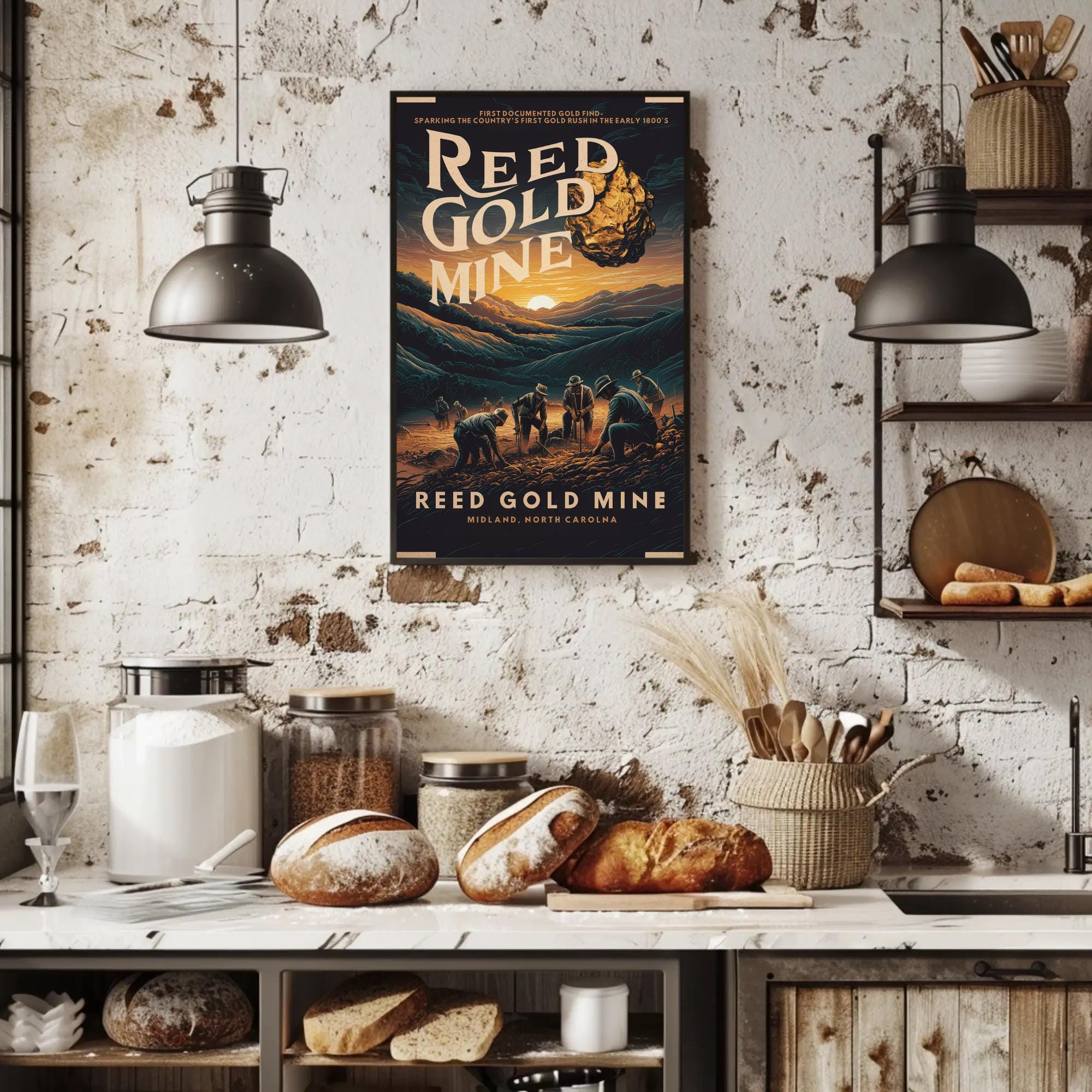 Reed Gold Mine Aluminum Travel Poster – Historic Landmark Wall Art - Etsy